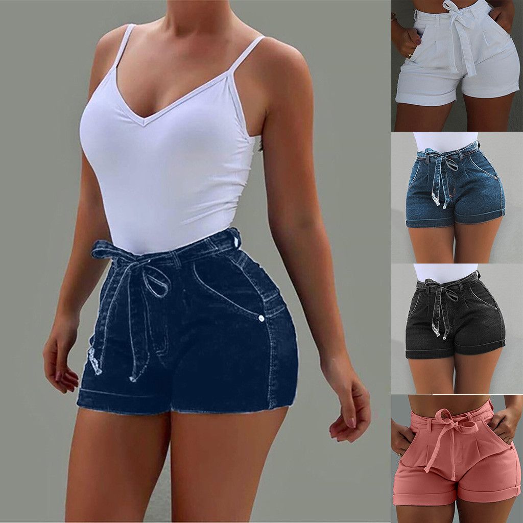 2020 New Jeans Women Summer Short Jeans Skinny Slim Denim Female