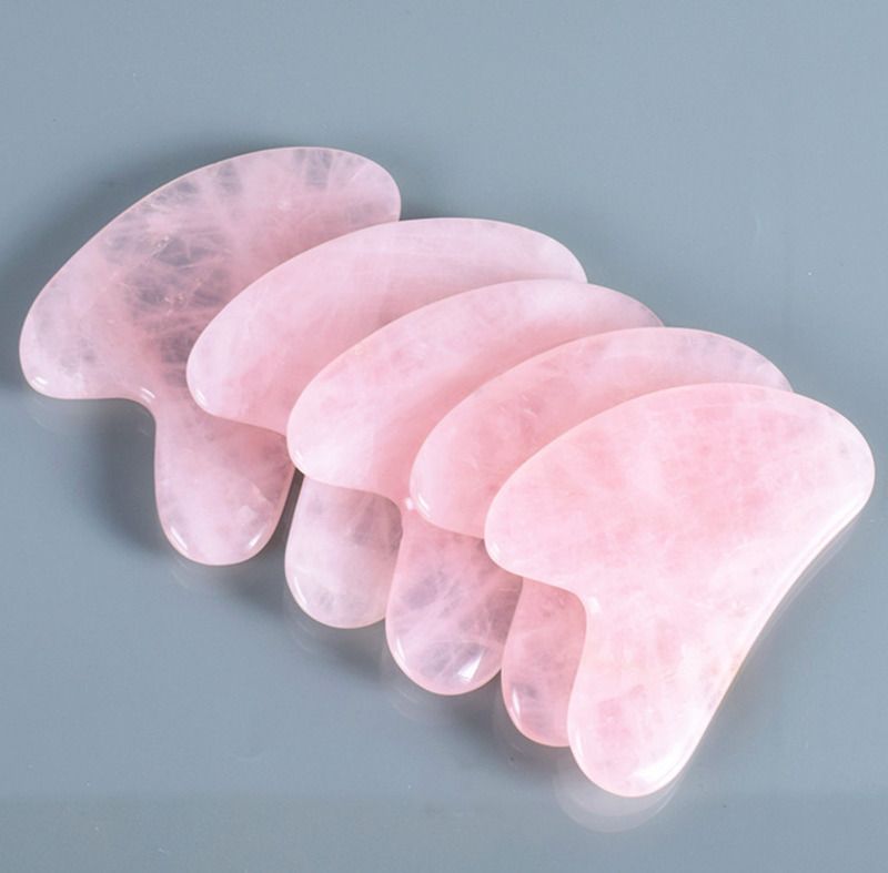 2019 Pink Natural Jade Gua Sha Board Chinese Acupuncture Scraping Tool ...