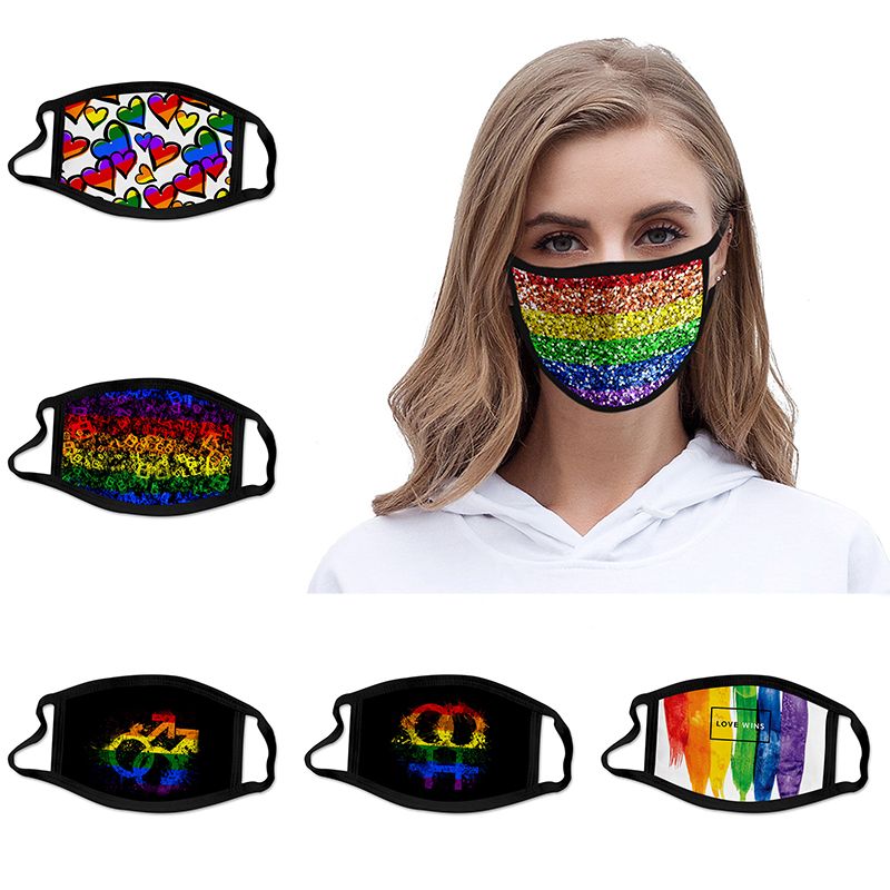 2021 LGBT Gay People 3D Printing Designer Face Mask Cotton Reusable ...