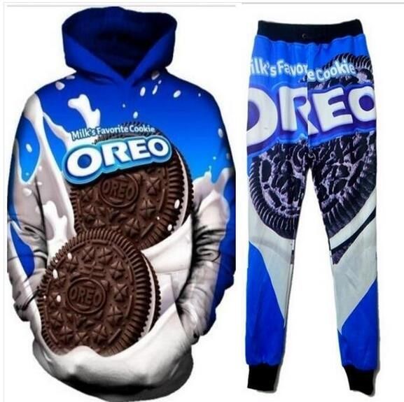 2021 New Men/Womens Oreo Food Funny 3D Print Fashion Tracksuits ...