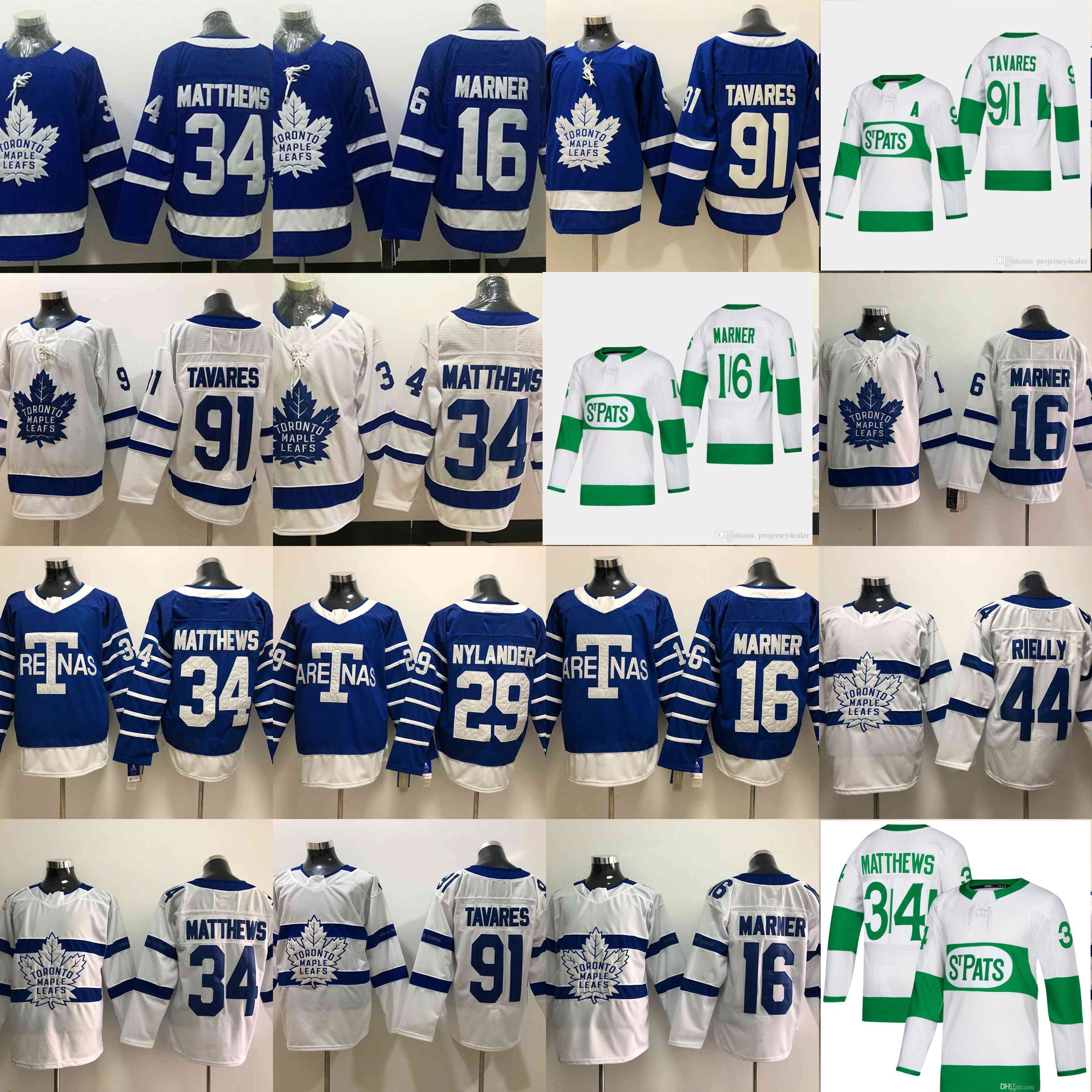 2021 2019 St. Pats Men'S Toronto Maple Leafs 16 Mitch Marner Auston ...