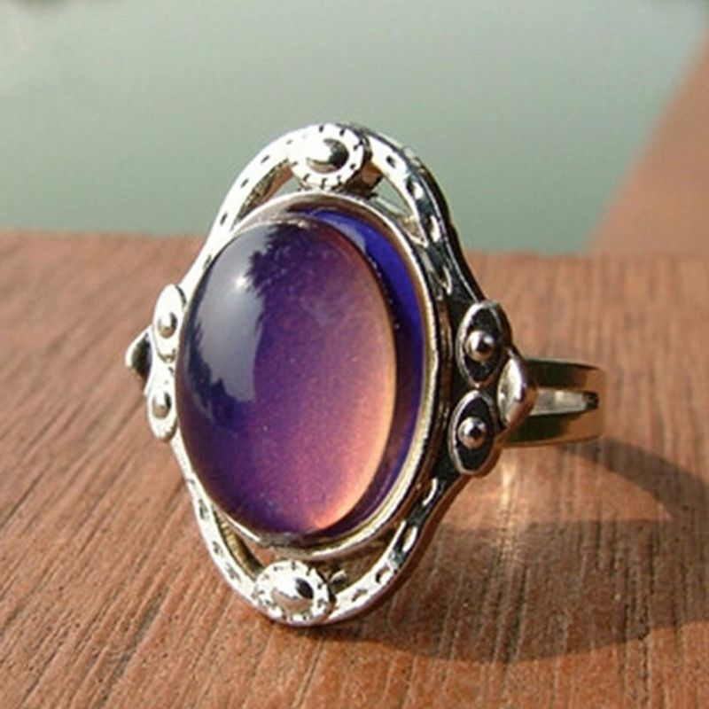 Color Changing Gemstone Ring Women Engagement Rings Copper Fingers ...