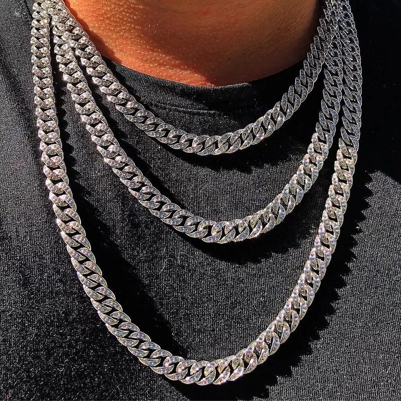 2021 Iced Out Chains Hip Hop Jewelry Men Bling Rhinestone Crystal ...