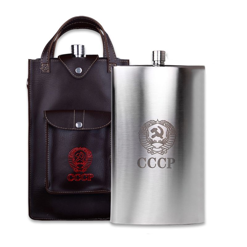 2021 Stainless Steel Rectangle Hip Flask With Portable Handbag Outdoor ...