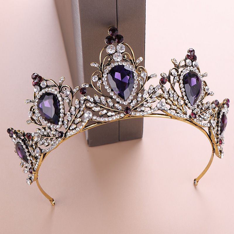 Purple Bridal Crown Rhinestone Crystals Wedding Crowns Royal Crowns ...