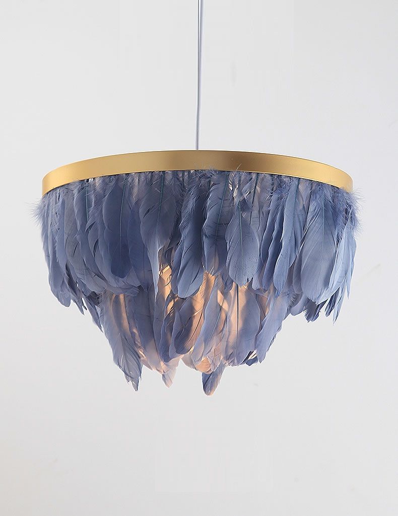 Nordic Feather Suspension Pendant Light Romantic Fairy Feather Pendant ...