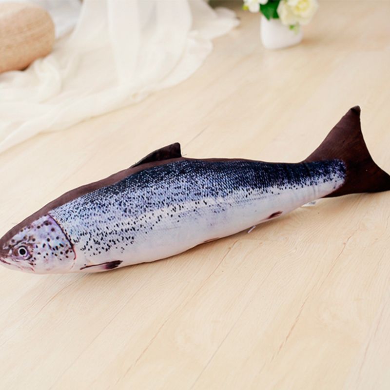 2021 3D Creative Simulation Salmon Fish Plush Toys Stuffed Plush ...