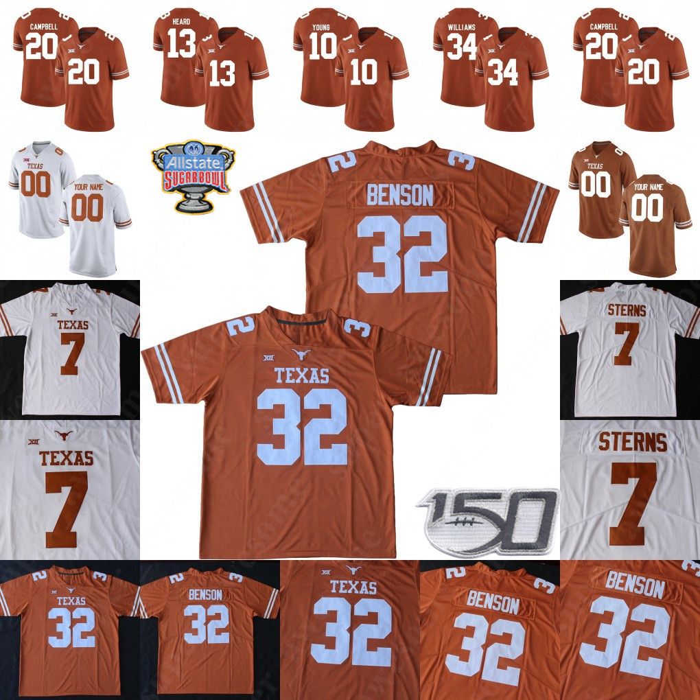 2020 CUSTOM Texas Longhorns Football Jersey Tommy 22 Bobby Layne 32 ...