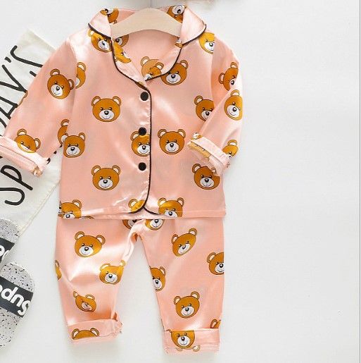 Pajama Kids Bear Spring Long Sleeve Children'S Sleepwear Set Silk ...