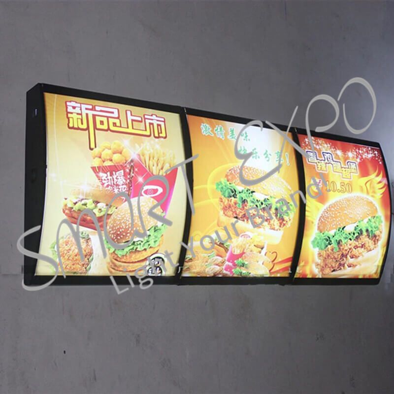 2020 Quality LED Curved Menu Box Illuminated Board Sign Wall Mount With ...