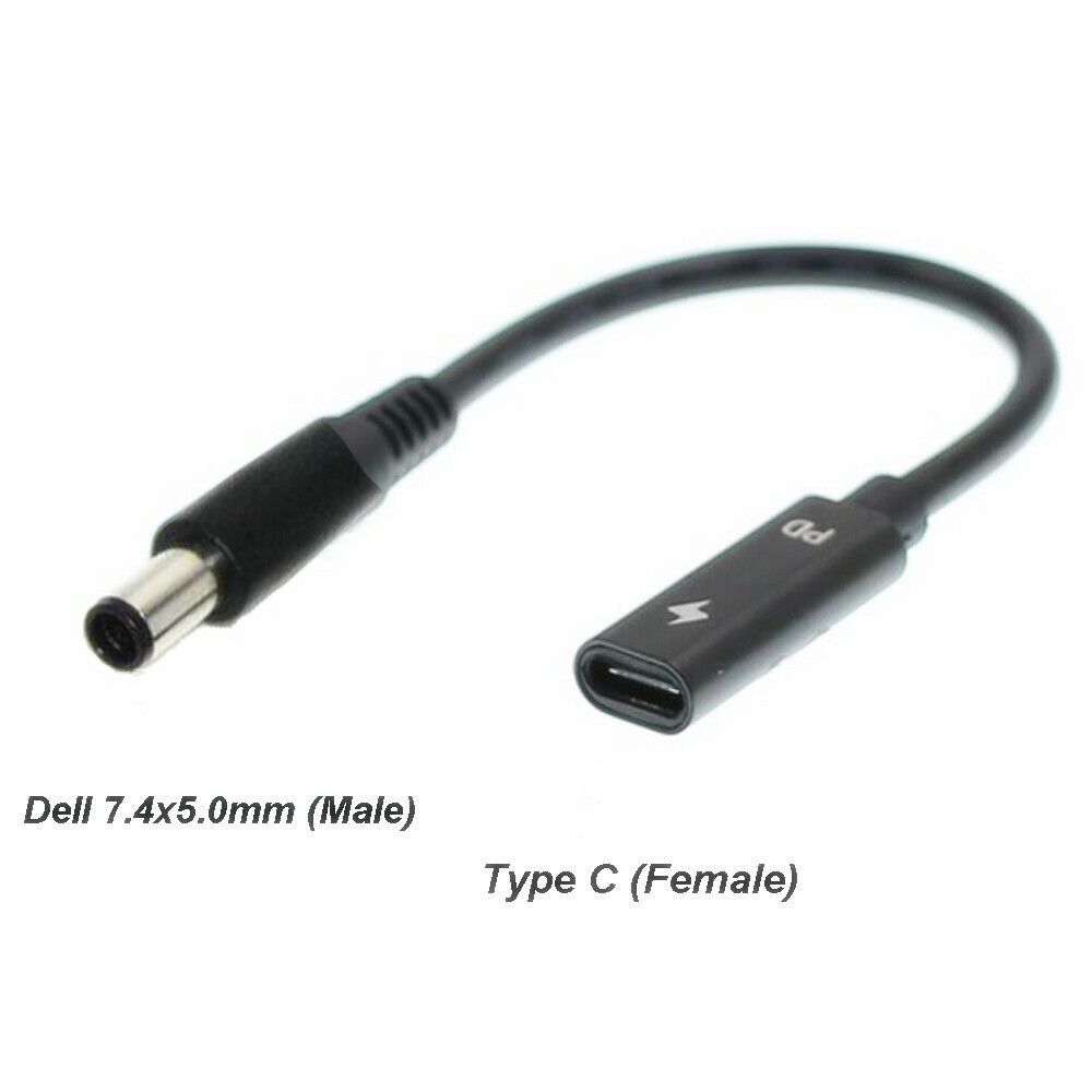 PD Fast Charging Cable USB C/Type C Female To DC 7.4x5.0x0.6mm Power PD ...