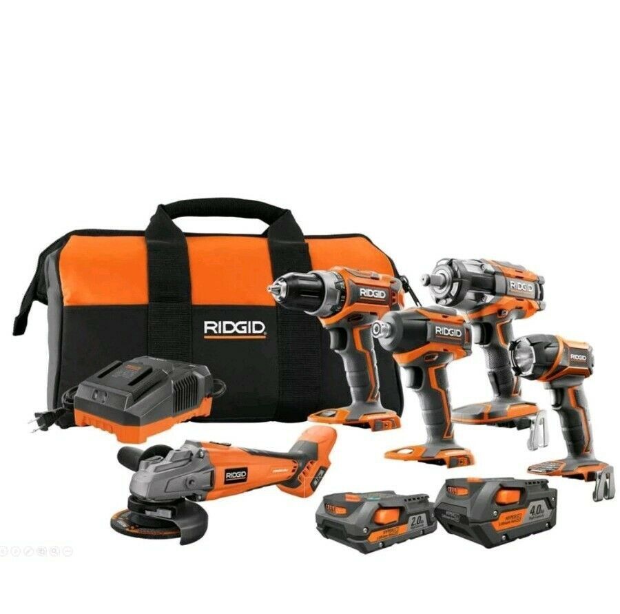 2019 NEW RIDGID Power Tool Combo Kit 18 Volt Lithium Ion Brushless ...