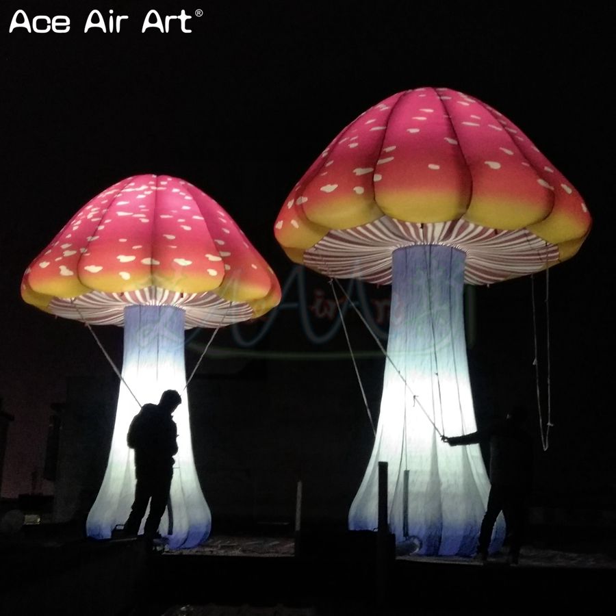 2020 Giant Outdoor Decoration Inflatable Mushroom With Colorful LED ...
