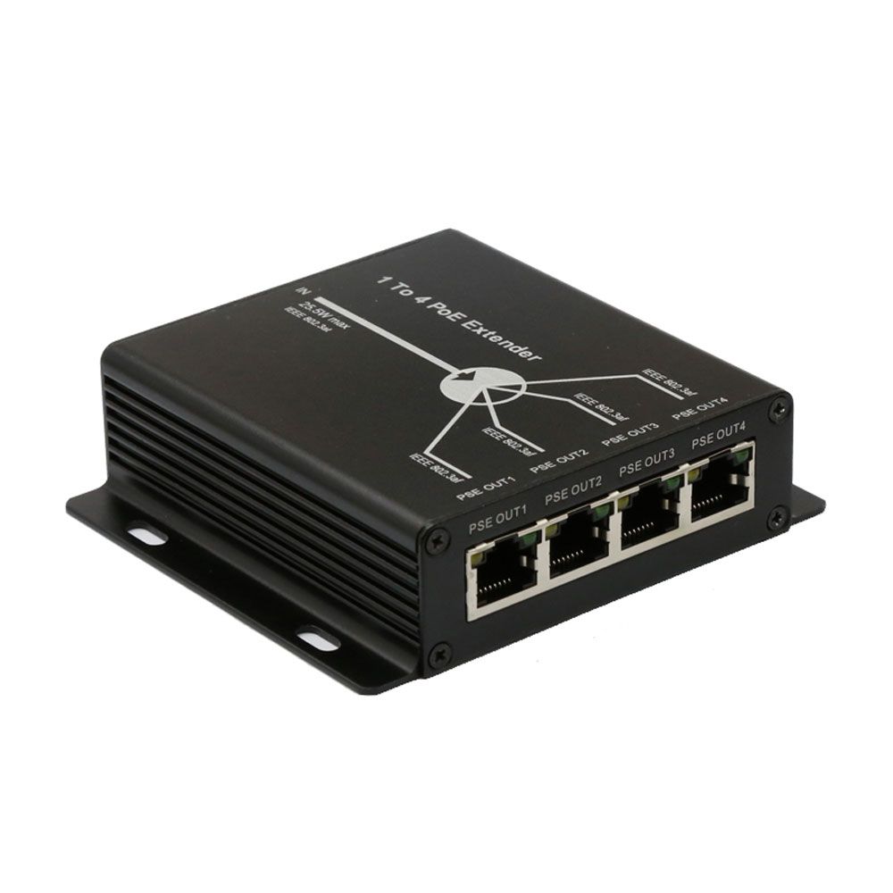 2020 Cctv Poe Extender 1 Input 4 Output For Poeip Camera Wireless Ap Up To 120m Transmission