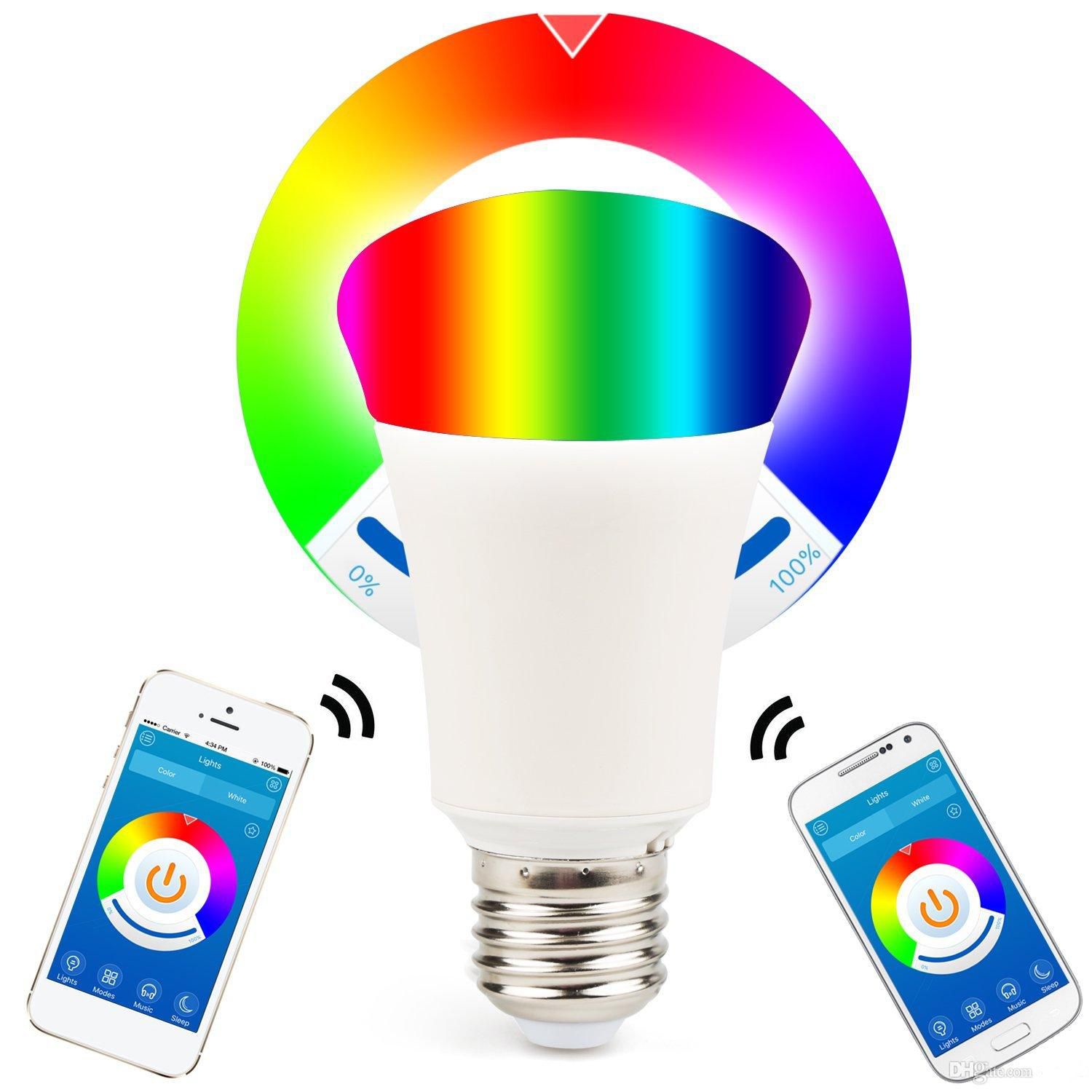 Bluetooth 6W Smartphone Controlled Dimmable Multicolored LED Light Bulb ...