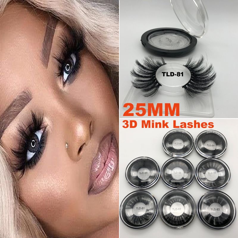 Super Long 25mm 3D 5D Mink Eyelashes Dramatic Real Mink Hair Lashes 25 ...