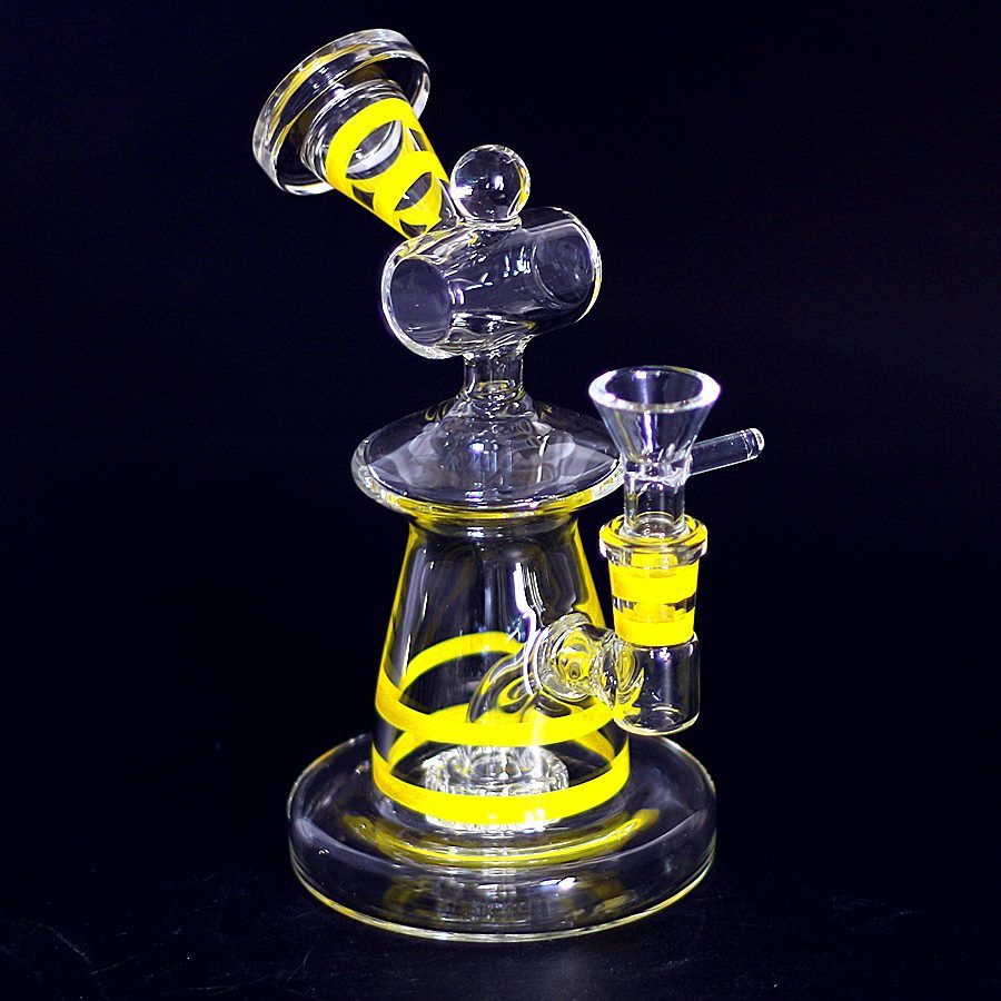 Circle Design Of Glass Bongs With Coloured Ring Sidecar Water Pipes ...