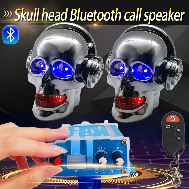 2021 Motorcycle Skull Bluetooth Audio With Mp3 Waterproof Call ...