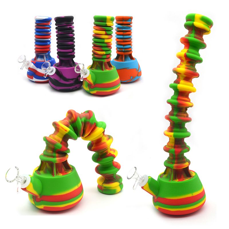 2020 Expandable Silicone Bong Shisha Hookah FDA Bukket Folded Smoking ...