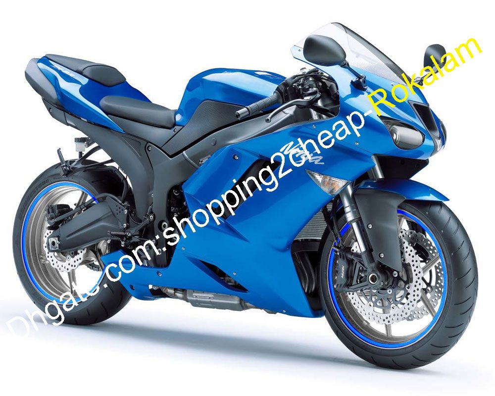 For Kawasaki ZX 6R 07 08 Ninja ZX636 ZX 6R 636 ZX6R 2007 2008 Blue Body ...