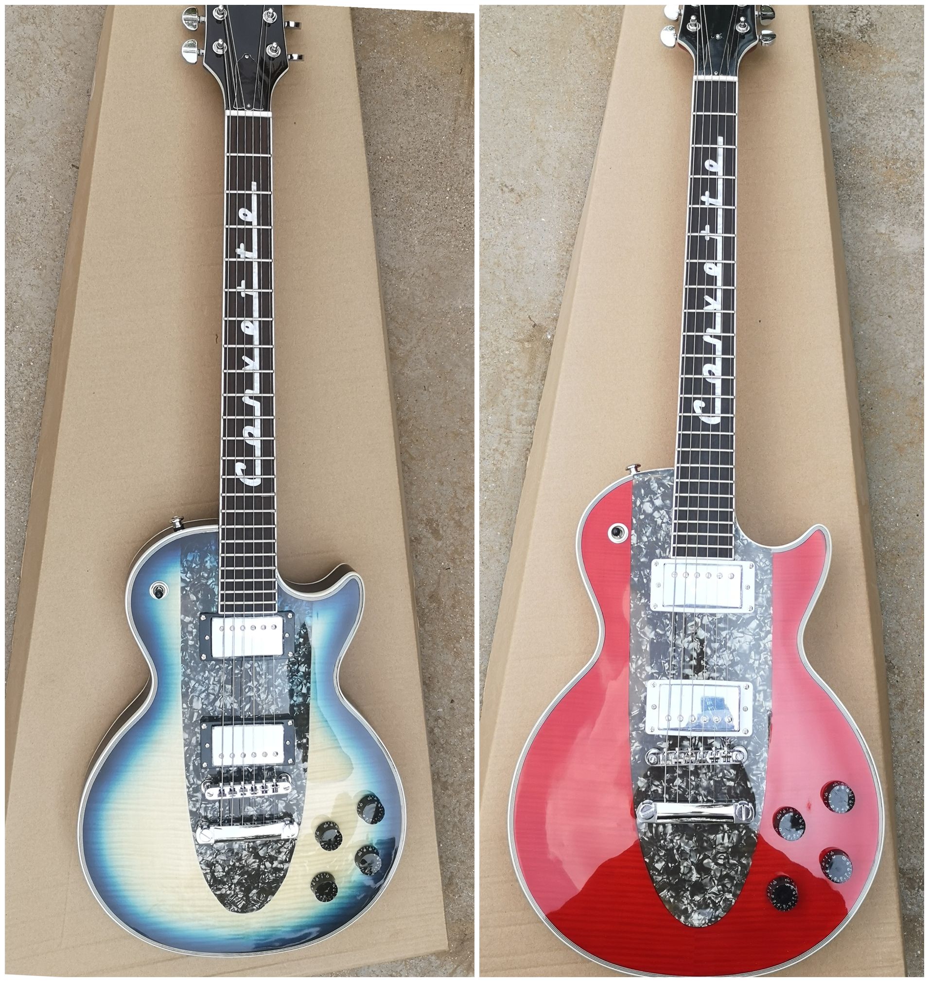 There Are Two Default Guitar Colors: Red And Blue. You Can Customize ...