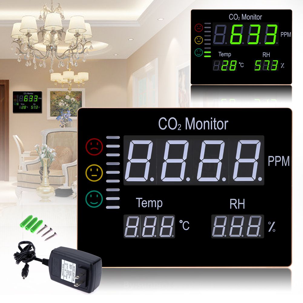 2021 Digital Wall Mounted 0 9999PPM Carbon Dioxide CO2 Meter Gas ...