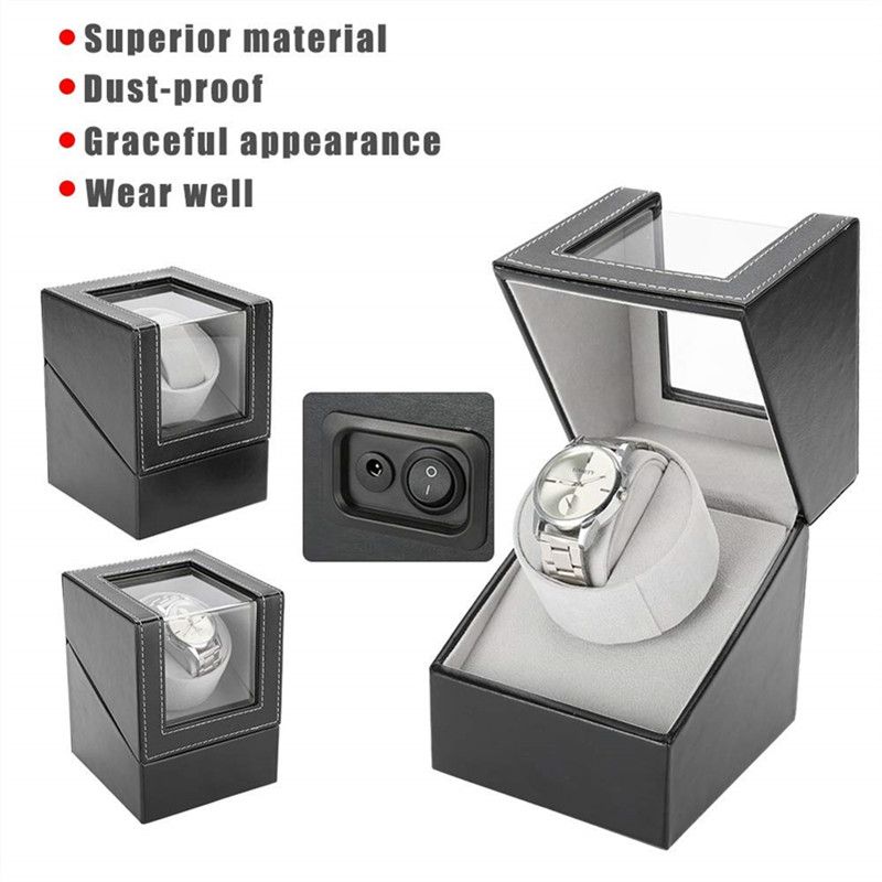 2019 Automatic Rotating Watch Display Box Electric Motor Single PU ...