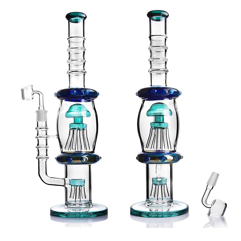 2020 Straight Tube Ocean Jellyfish Glass Bongs Smoking Water Pipe ...