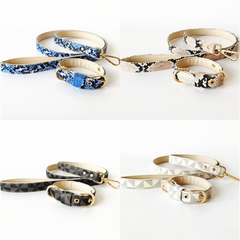 2020 Wholesale Dog Collars Leashes Gift Packaging Leather Snake Skin ...