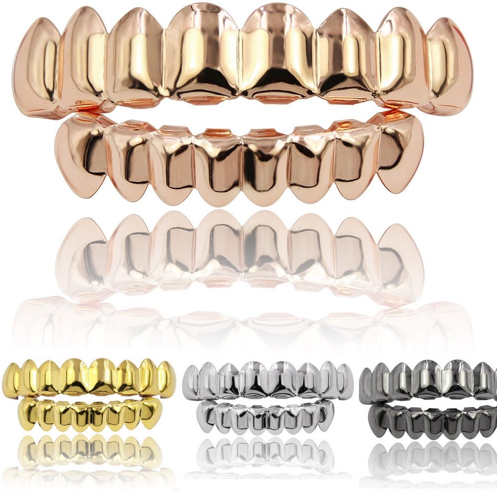 2020 Gold Silver Rose Gold Gun Black Color Grillz Teeth Grillz Fashion ...