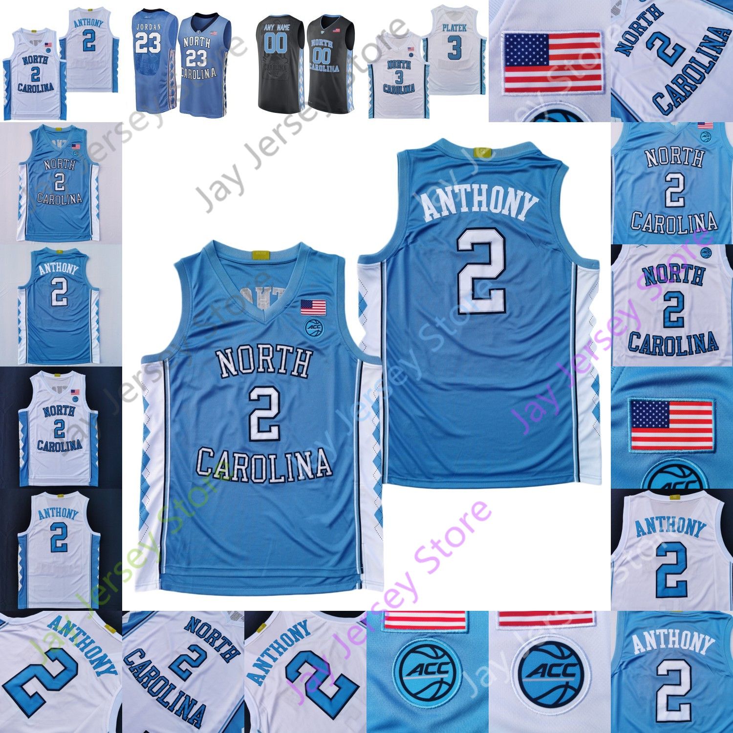 2019 2020 Custom North Carolina Basketball Jersey College Cole Anthony ...