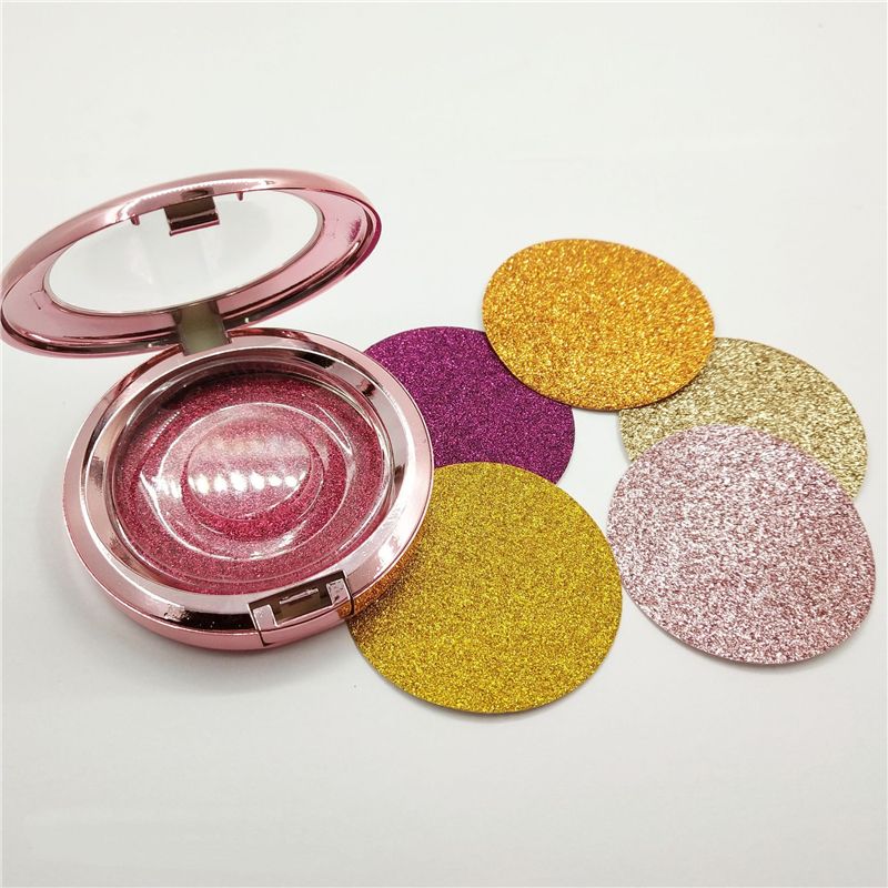 2020 Round False Eyelashes Case Storager Mirror Box Eye Lashes Magnetic ...