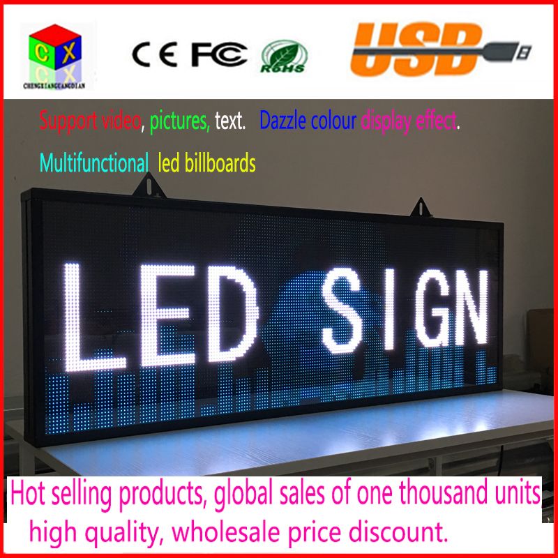RGB Full Color P5 Indoor LED Message Sign Moving Scrolling Display ...