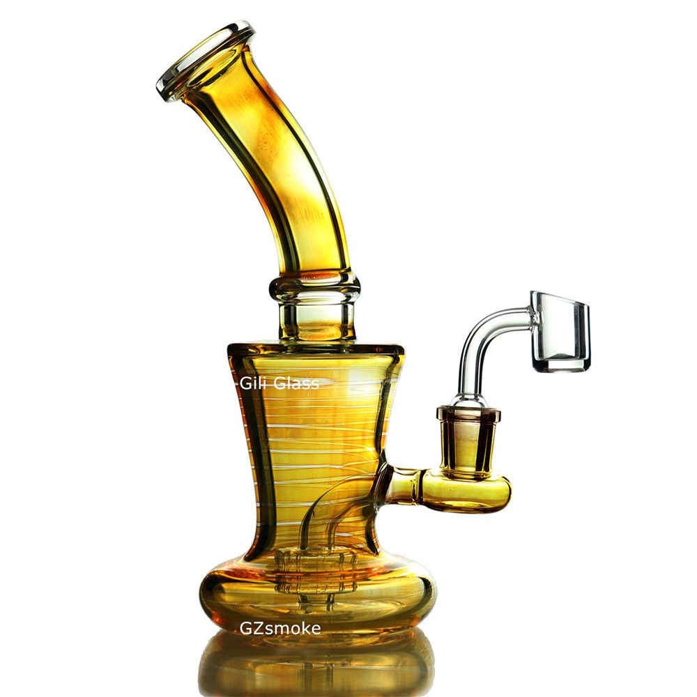2020 Dab Rigs Color Bong Water Pipe Wax Bongs Caramel Yellow Beaker Oil ...