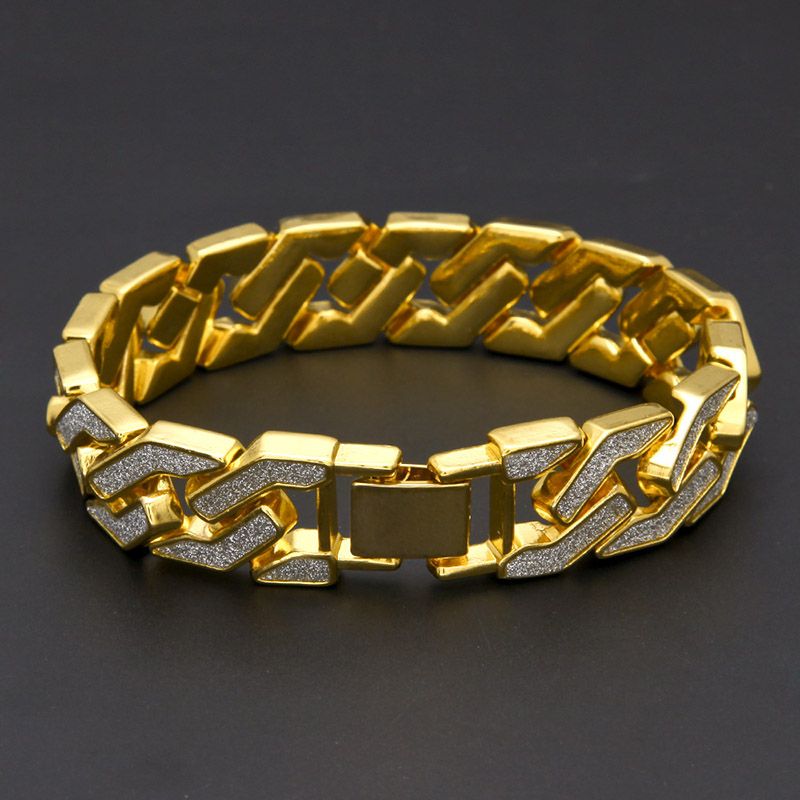 2020 Hip Hop Mens Iced Out Chain Bracelets Bling Crystal Diamond Gold ...