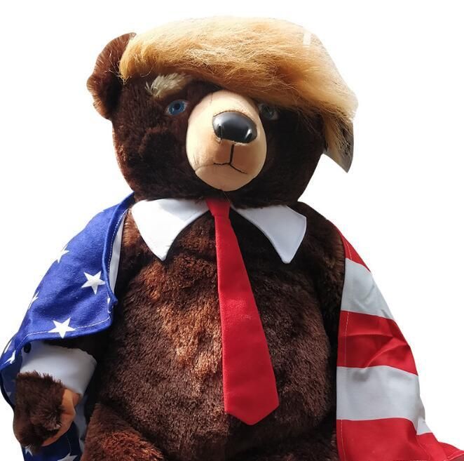 60cm Trump Bear Plush Toys Cool USA President Donald Trump Bear With ...