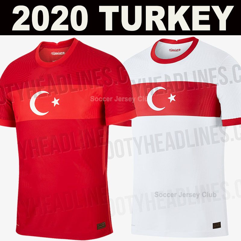 2020 Turkey Euro 2020 Home Red Kits Soccer Jersey Turkey Away White ...
