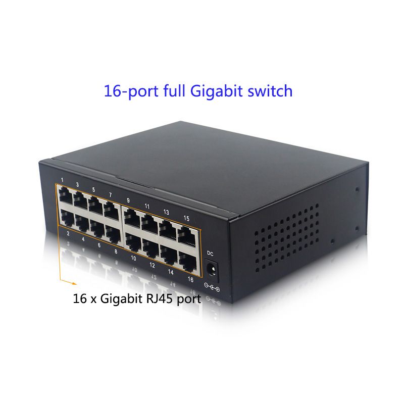 16 Port Gigabit Switch 10/100/1000Mbps Full Duplex Gigabit Ethernet ...