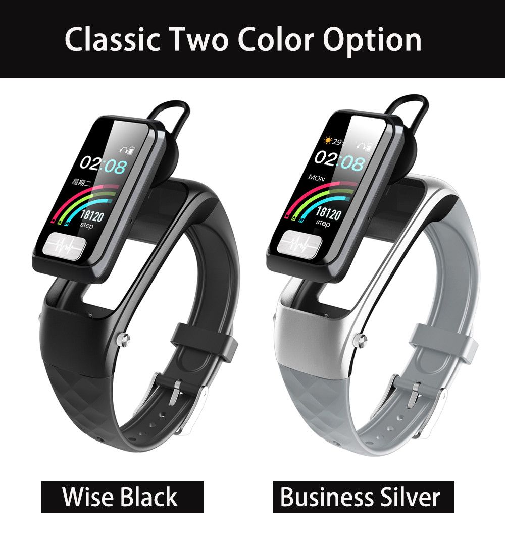 ECG+PPG Smart Wristband With Bluetooth Earphone Headset Professional ...