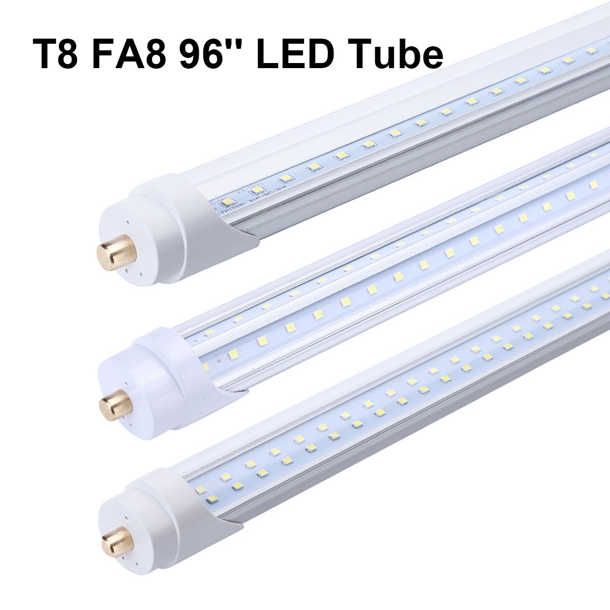 T8 LED Light Tube 8FT 96 Inch LED Bulbs Clear Lens FA8 Commercial ...