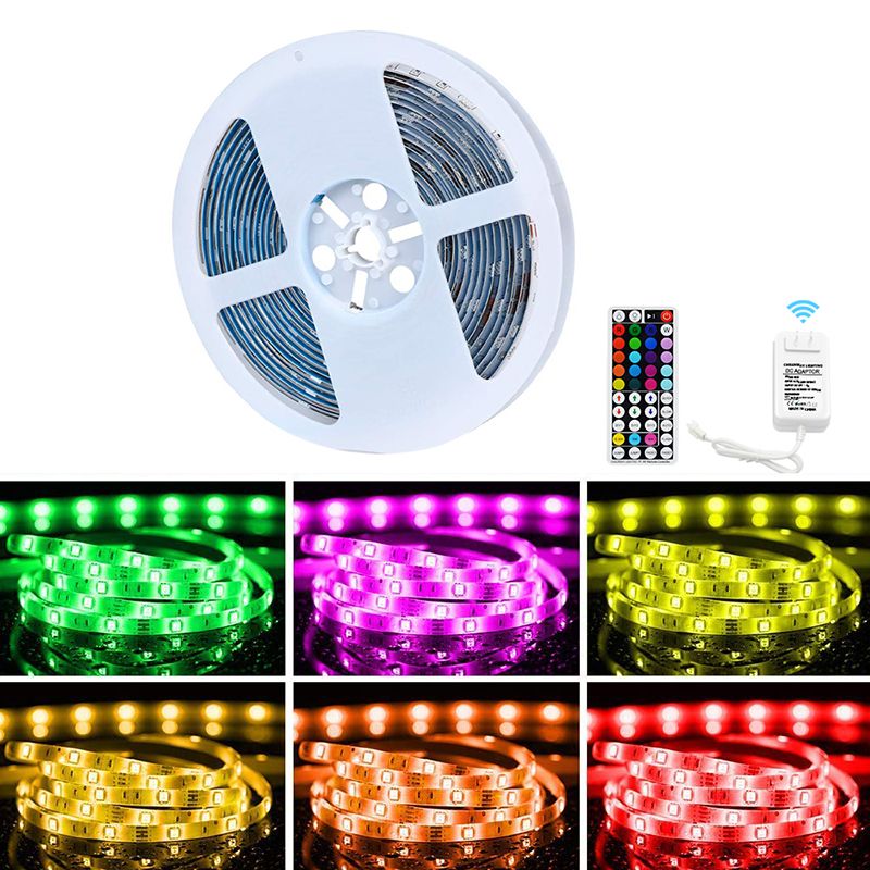 Waterproof 12V 24V LED Strip Light 5M 16.4FT 30leds Flexible 5050 RGB ...