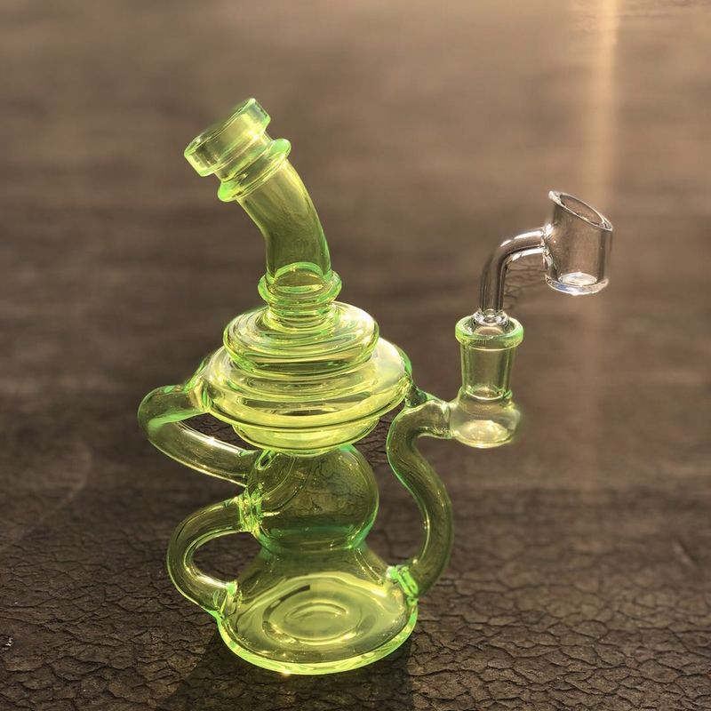 2020 Klein Recycler Dab Rig Heady Glass Oil Rig Glow Green Colorful ...