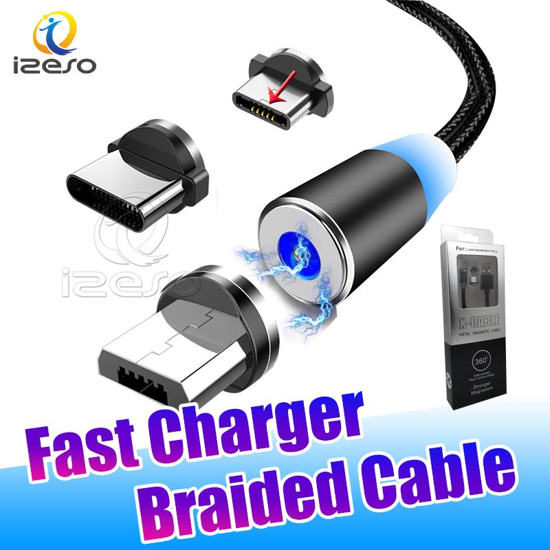 Type C USB High Speed Chargers Cord Magnetic Cable Micro USB 2A Quick ...