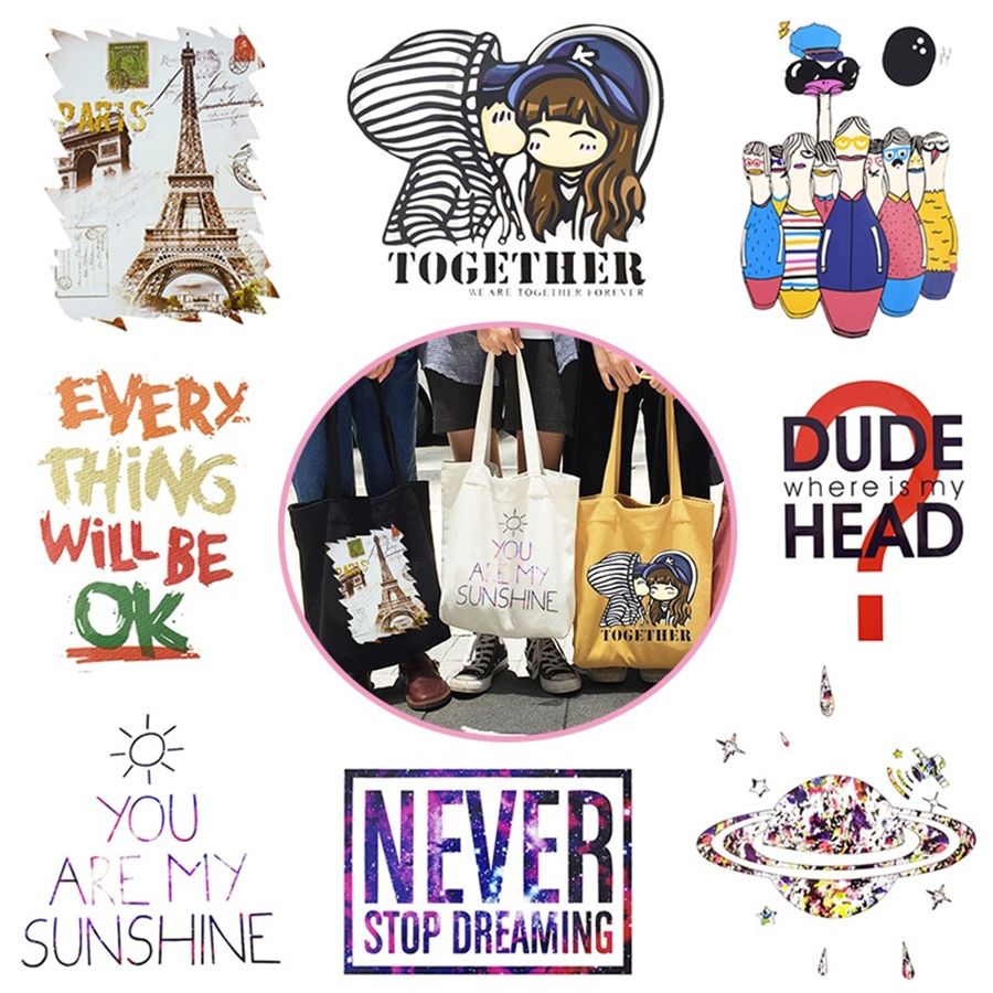 2020 Washable Heat Transfer Sticker Iron On Transfers For Clothe DIY ...