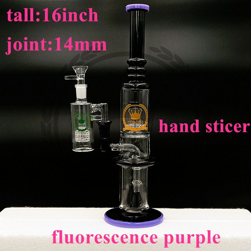2019 Glass Bong 16 Inches Water Pipe High Quality Bongs Beaker Base Arm ...