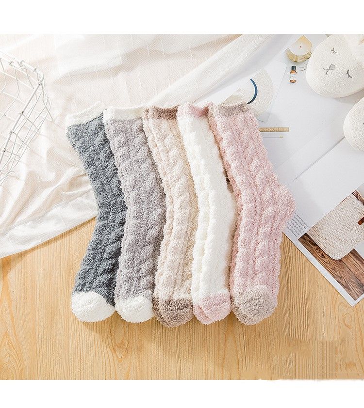 2019 New Winter Women Warm Socks Coral Floor Towel Cotton Ladies Socks