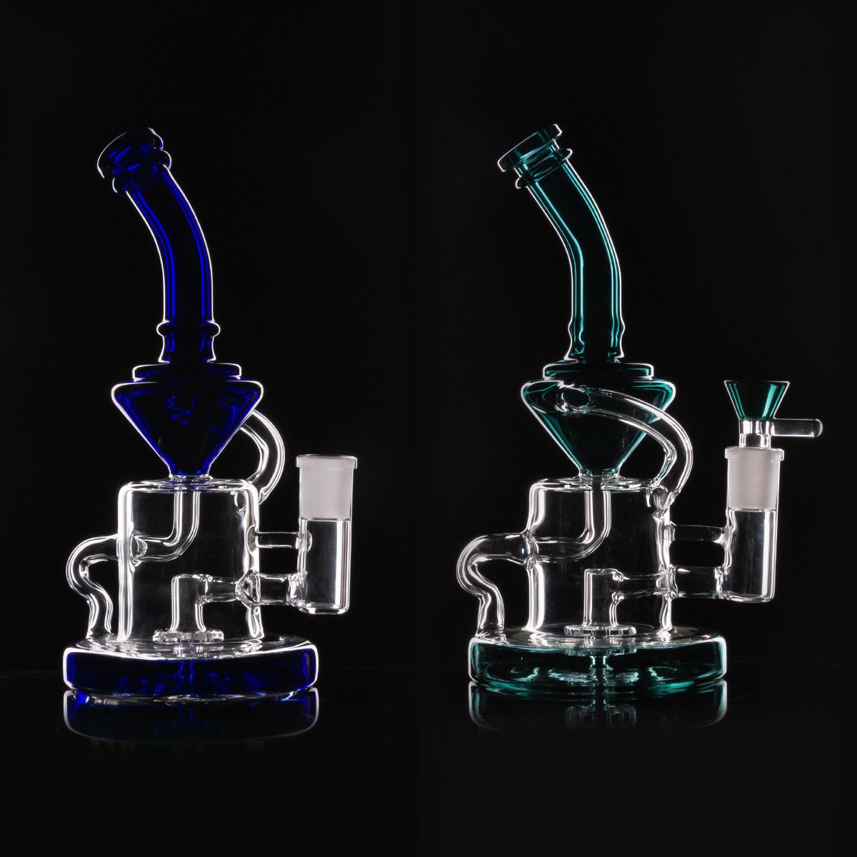 2020 Recycler Bongs Swirls Bong Vortex Water Pipes Heady Glass Pipe ...