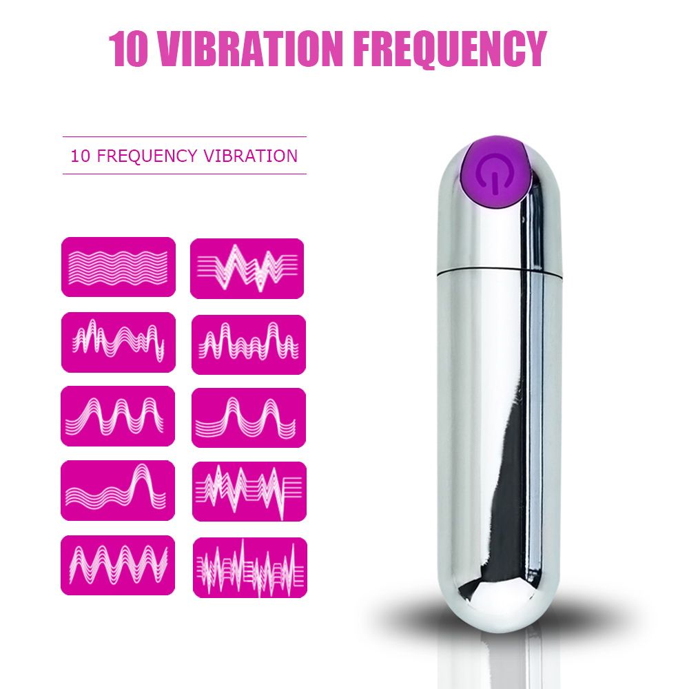 Mini Bala Vibradora De 10 Velocidades, Vibradores AV USB Recargables, Vibrador Impermeable ...