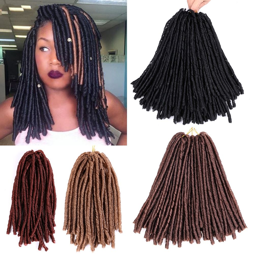 14 Pulgadas Sintético Urbano Suave Dread Crochet Cabello Faux Silk Locs ...