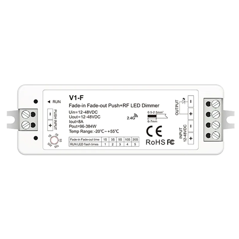 1CH * 8A 12V 48VDC 24V CV Fade In Fade Out LED Dimmer Push Dim V1 F 5 ...